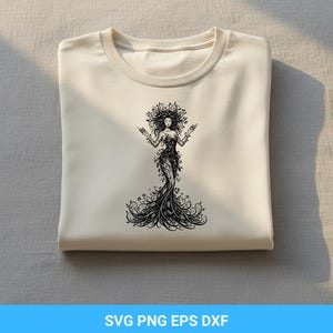 Ethereal Dryad SVG: Forest Spirit, Nymph Tattoo Design (digital ...