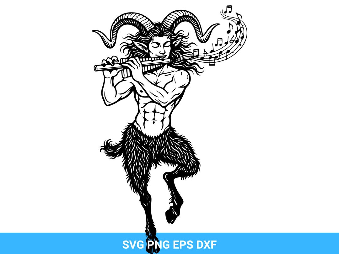 Satyr Faun Silhouette - Mythical Creature Clipart (svg, Png, Eps, Dxf ...
