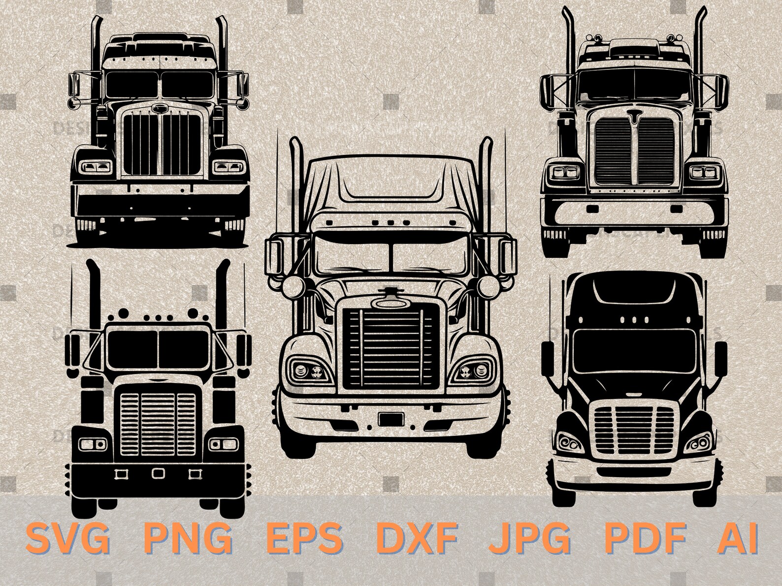 SVG Front Semi Truck Transport Truck Svg Truck Shirt Svg Truck Cut File ...