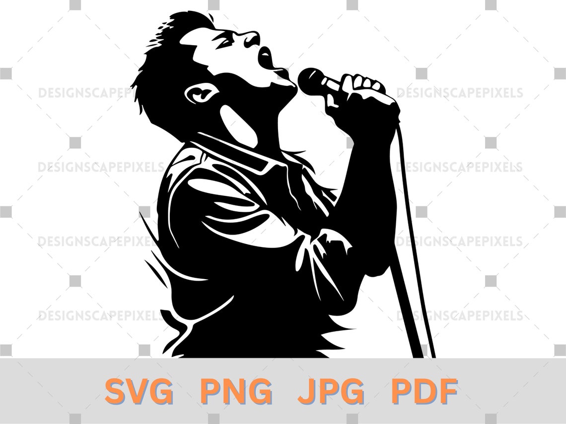 SVG Man Singing Silhouette Singing Clipart Silhouette of a Man Singing ...
