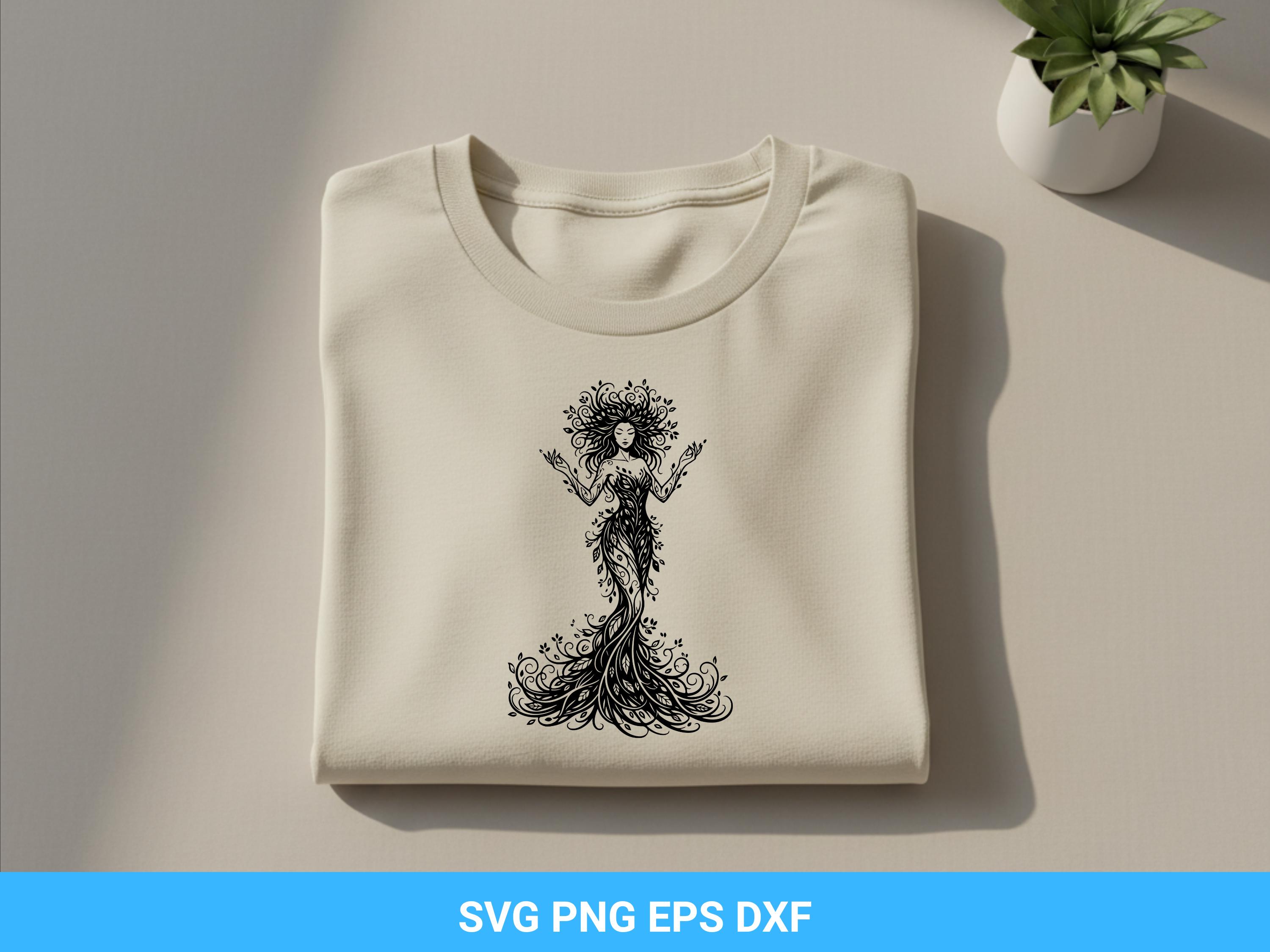 Ethereal Dryad SVG: Forest Spirit, Nymph Tattoo Design (digital ...