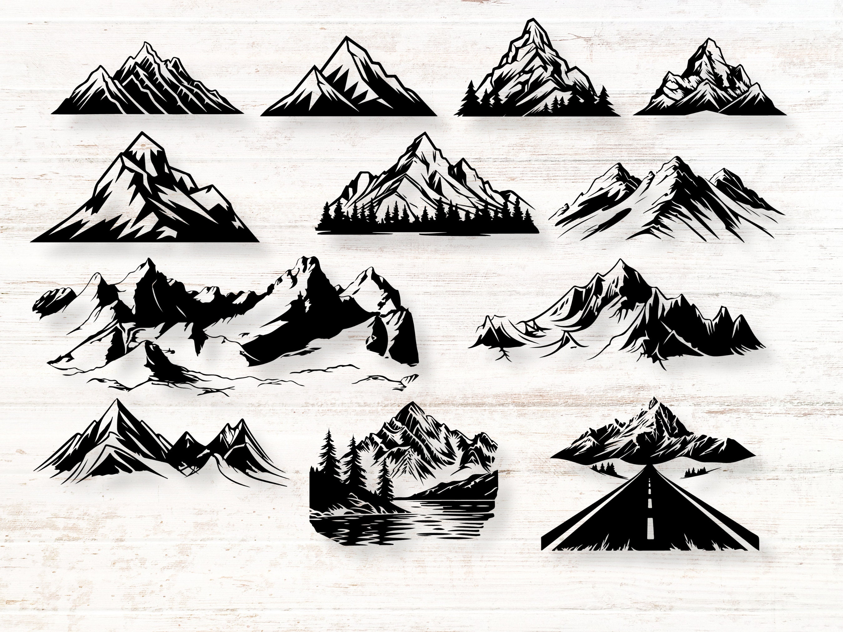 SVG Mountain Silhouette Mountain Range SVG Mountains Svg Files for ...