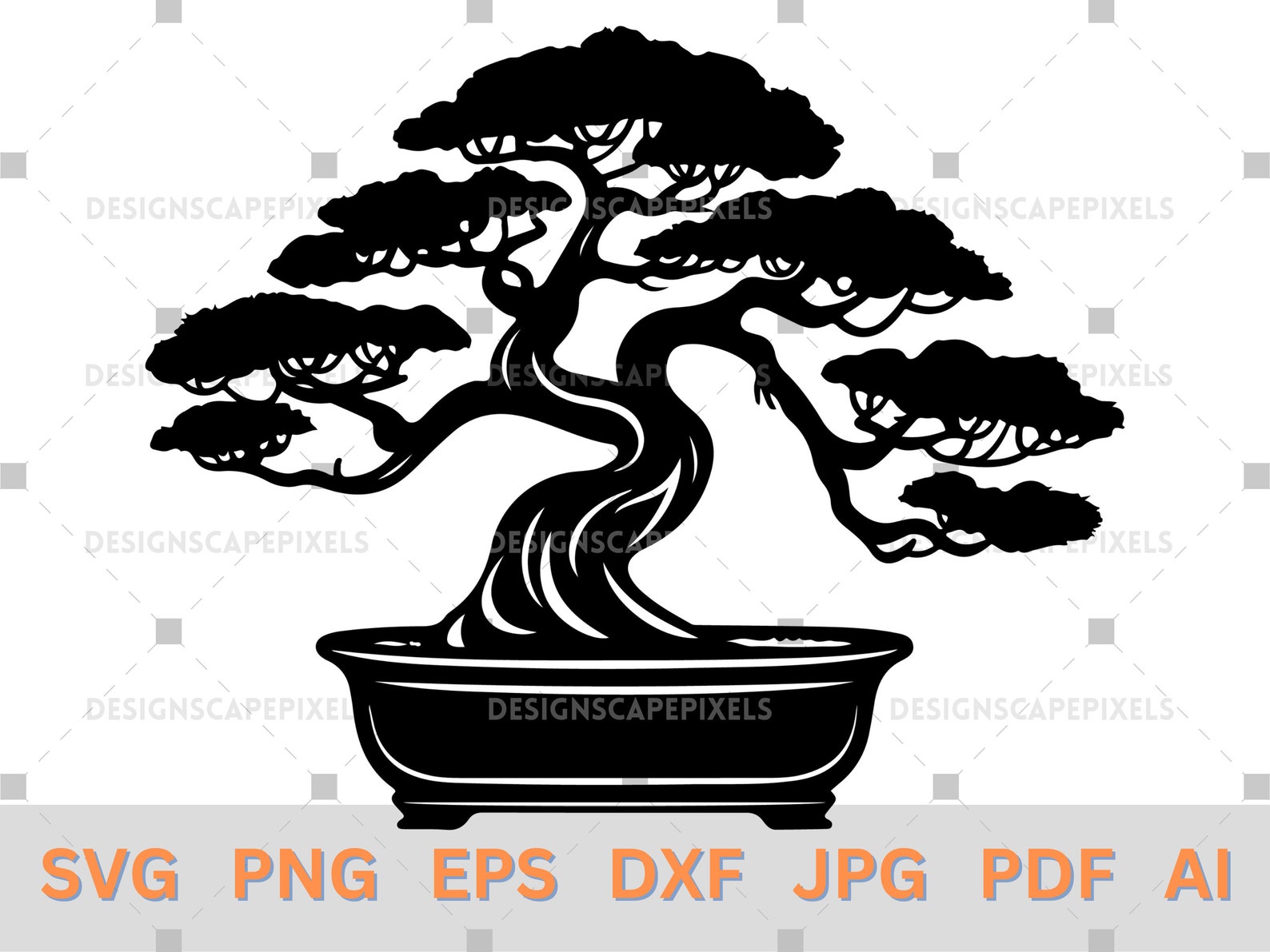 SVG Japanese Bonsai Vector Bundle | PNG EPS Dxf Ai Pdf Jpg - Japanese ...