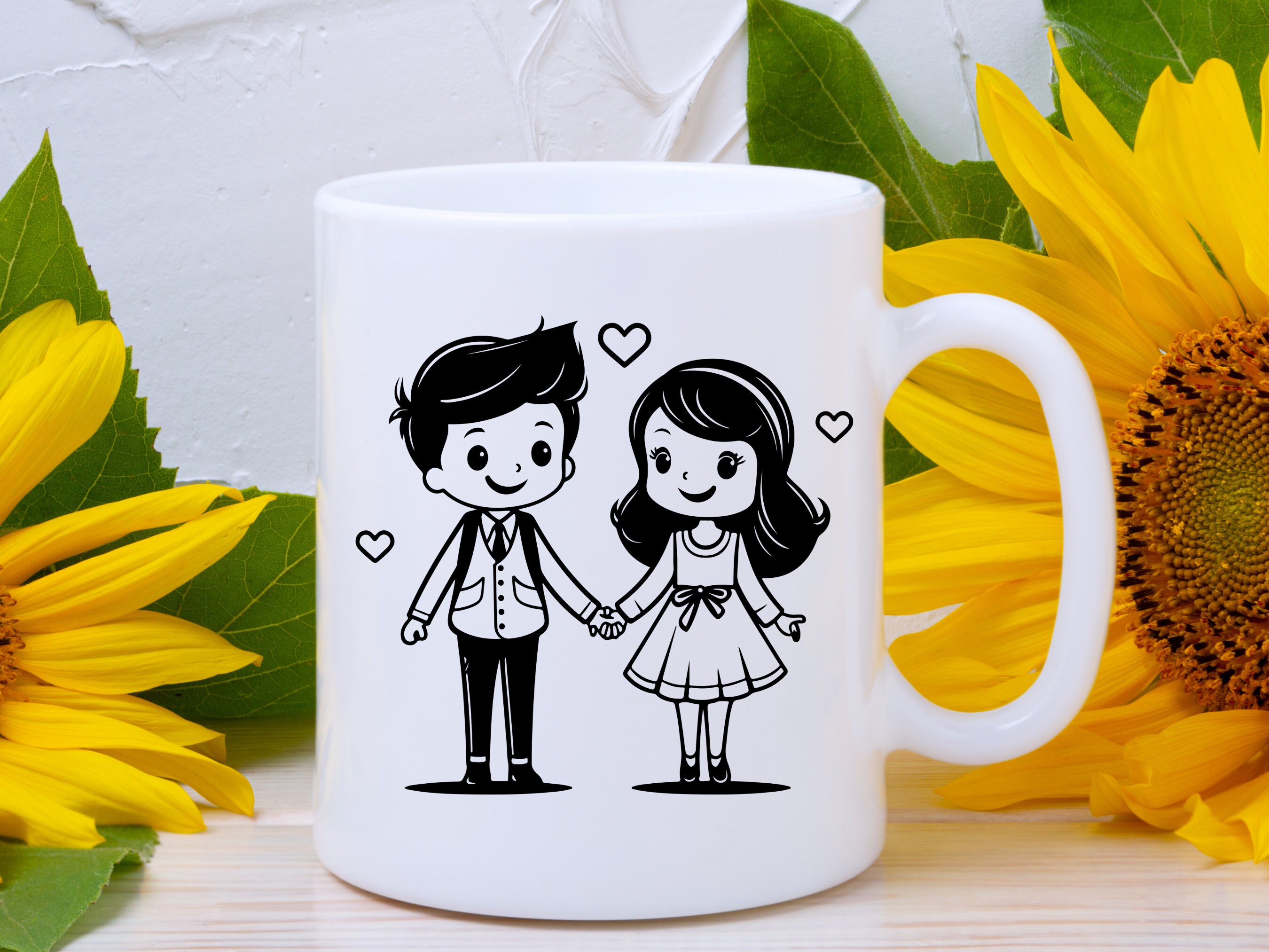 SVG Cute Couple Silhouette Vector File Valentine Couple SVG Anniversary ...