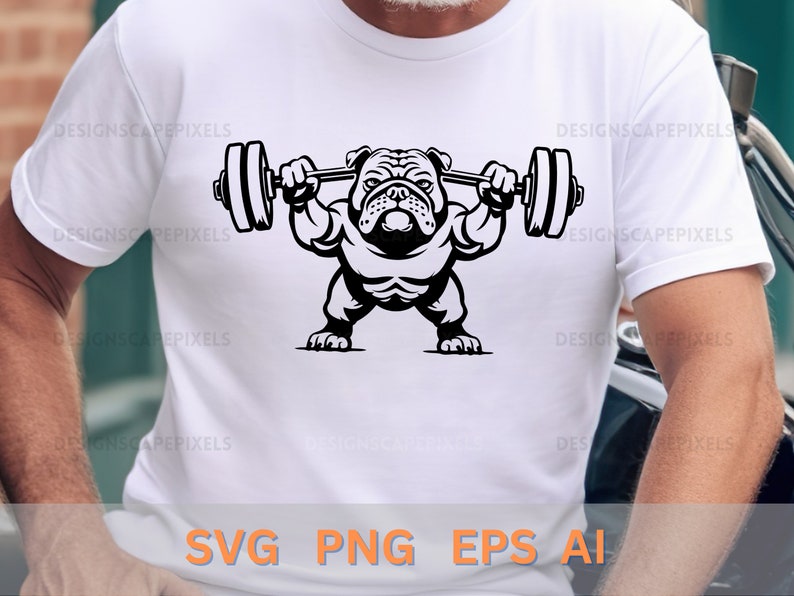 Bulldog SVG Bulldog Body Builder Svg Bulldog Weights PNG Bulldog Vector ...