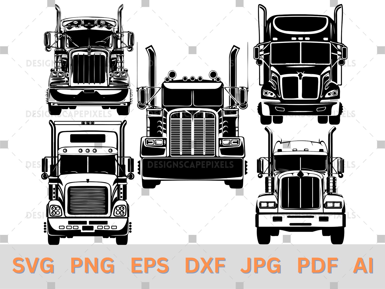 SVG Front Semi Truck Transport Truck Svg Truck Shirt Svg Truck Cut File ...