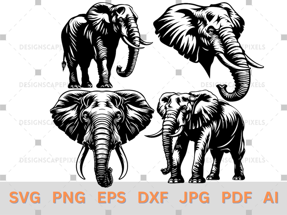SVG Elephant Bundle Elephant Vector File Elephant Silhouette Elephant ...