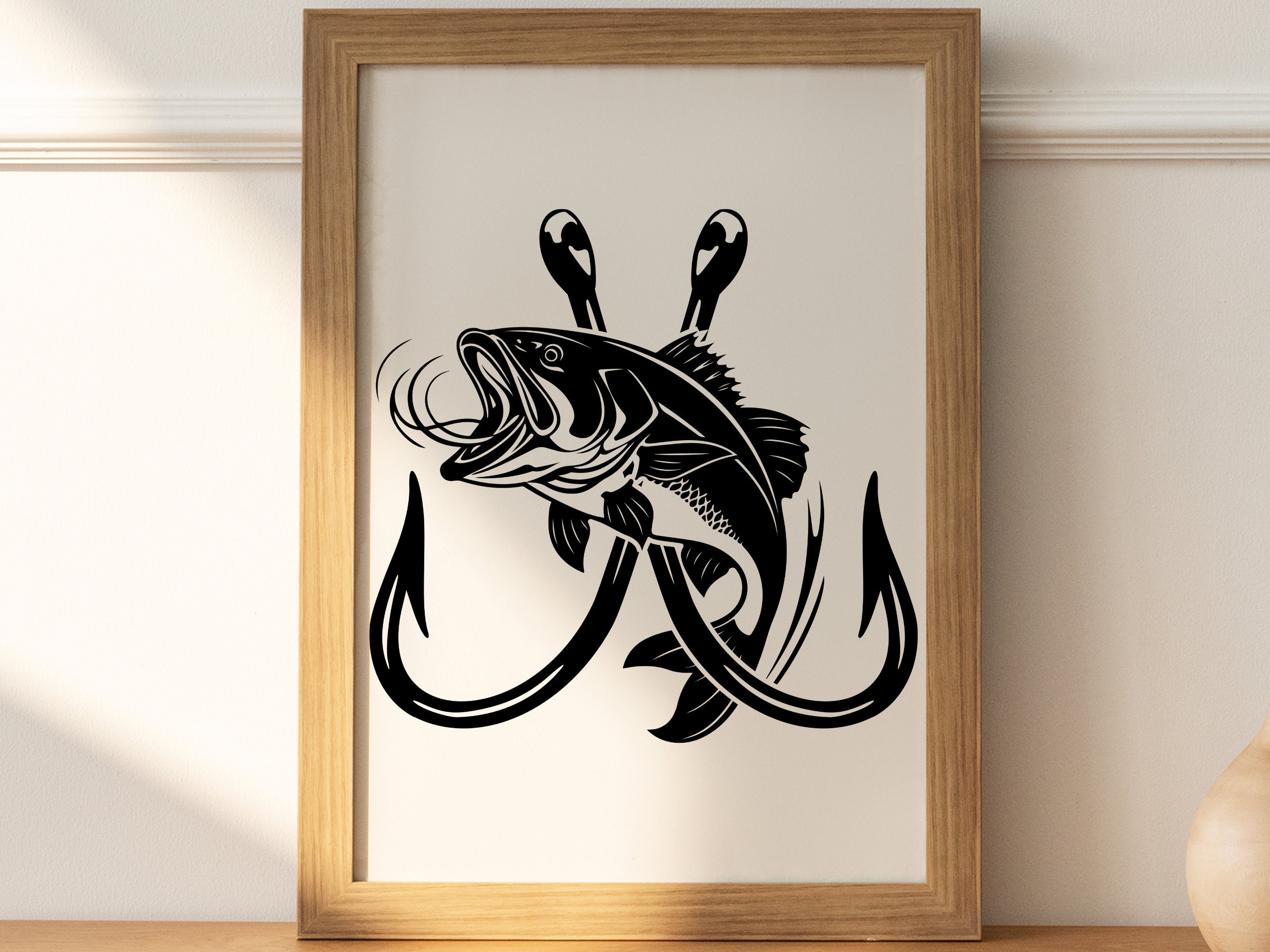 Crossed Fish Hooks SVG: Bass Fishing Vector (digital Download) - Etsy