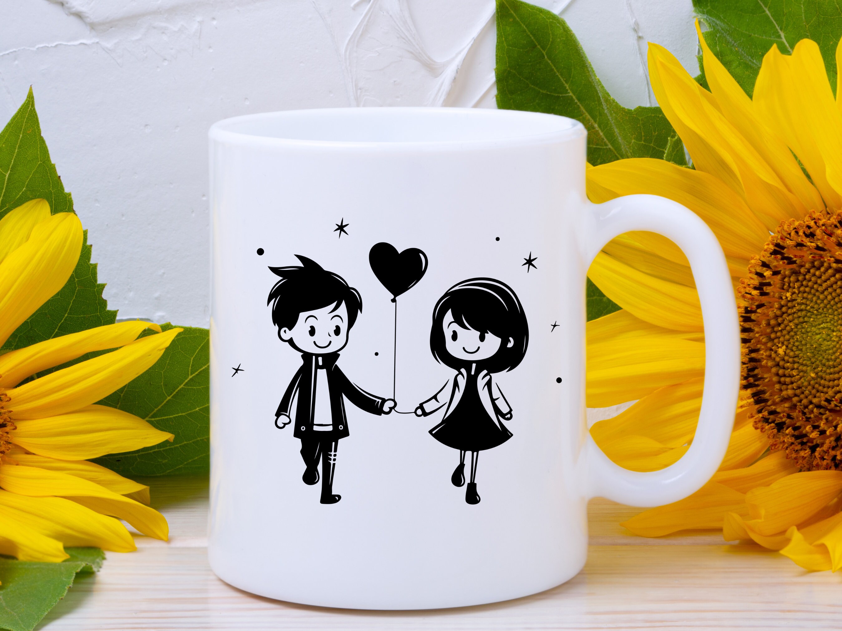 SVG Cute Couple Silhouette Vector File Valentine Couple SVG Anniversary ...