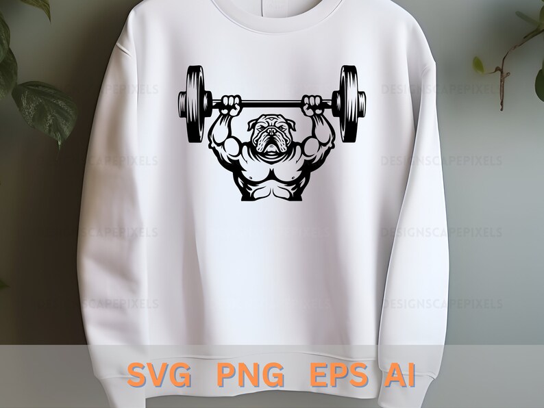Bulldog Bodybuilder SVG: Gym Fitness Vector Clipart (digital Download ...