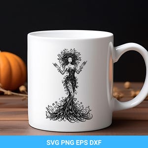 Ethereal Dryad SVG: Forest Spirit, Nymph Tattoo Design (digital ...