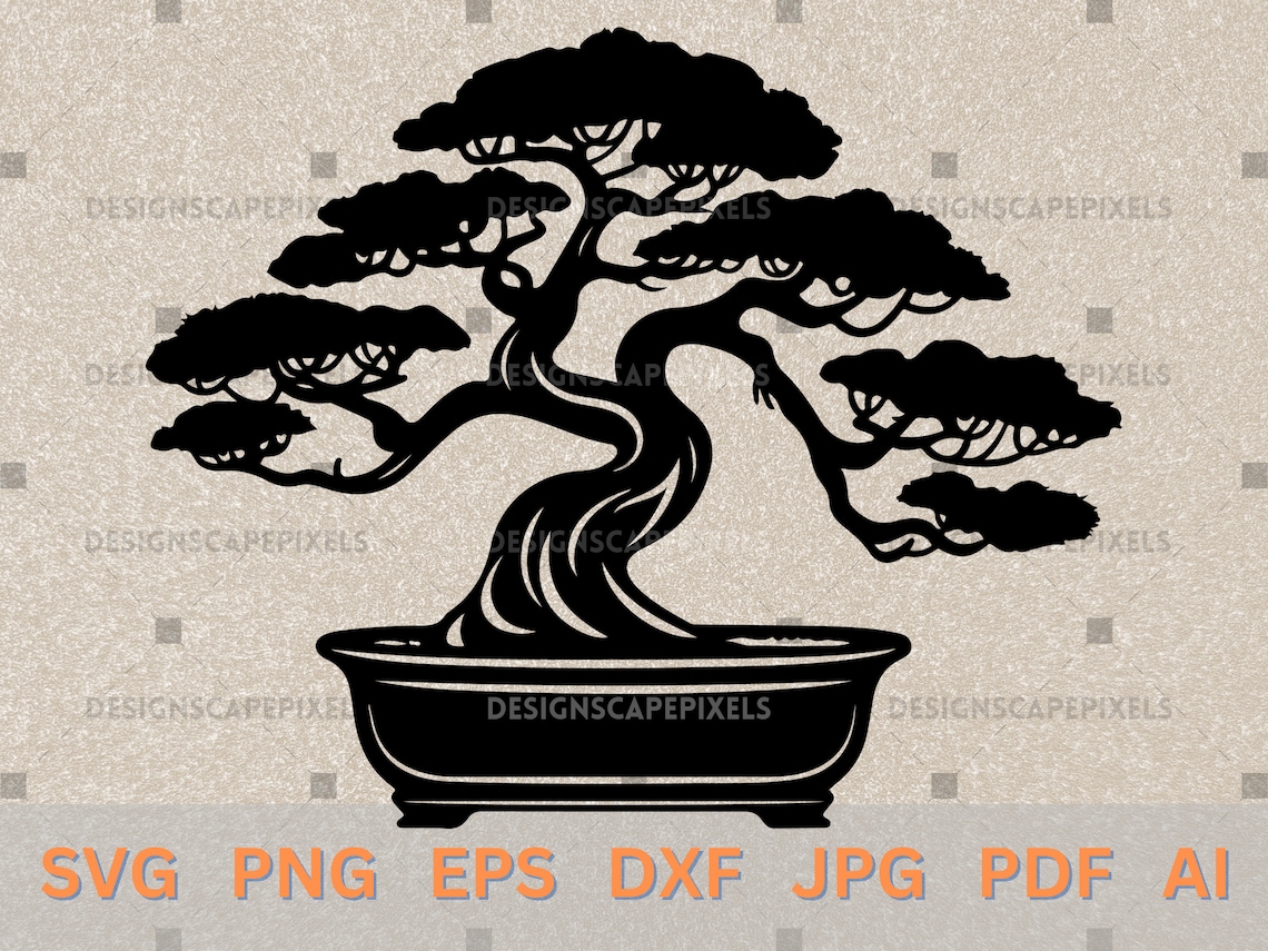 SVG Japanese Bonsai Vector Bundle | PNG EPS Dxf Ai Pdf Jpg - Japanese ...