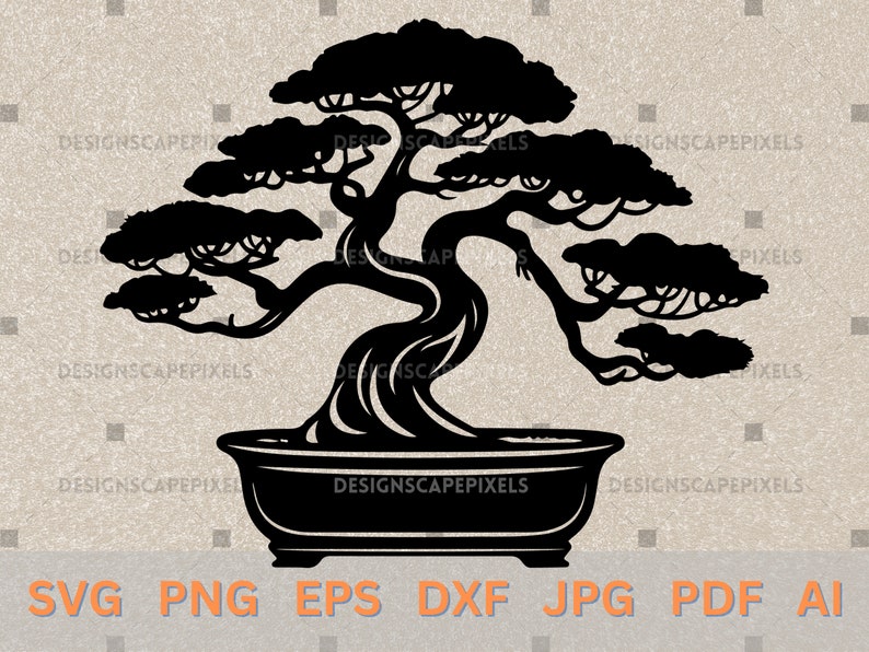 SVG Japanese Bonsai Vector Bundle | PNG EPS Dxf Ai Pdf Jpg - Japanese ...