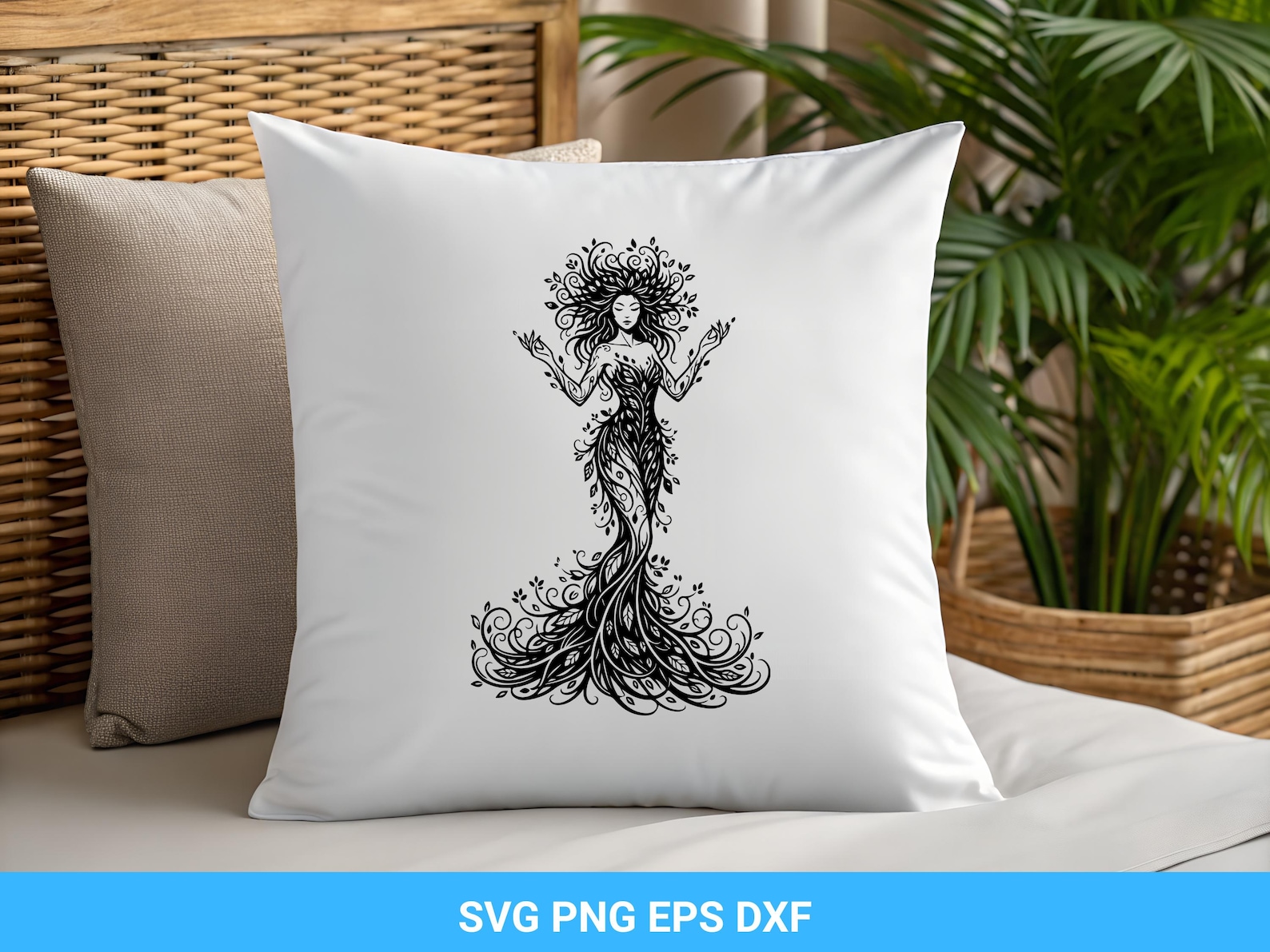 Ethereal Dryad SVG: Forest Spirit, Nymph Tattoo Design (digital ...