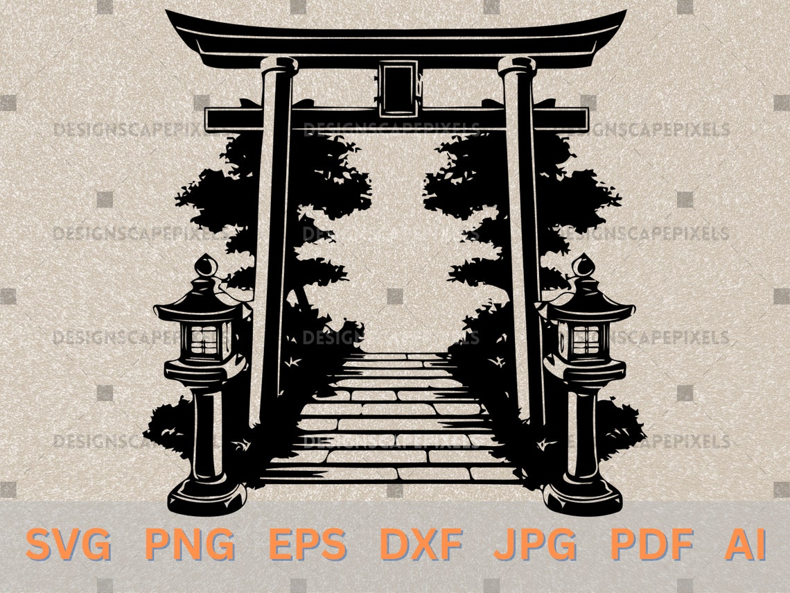 SVG Japanese Torii Gate Vector Bundle | PNG, EPS, Dxf, Ai, Pdf ...