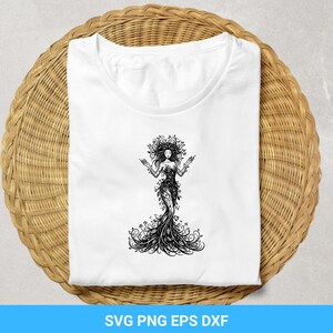 Ethereal Dryad SVG: Forest Spirit, Nymph Tattoo Design (digital ...
