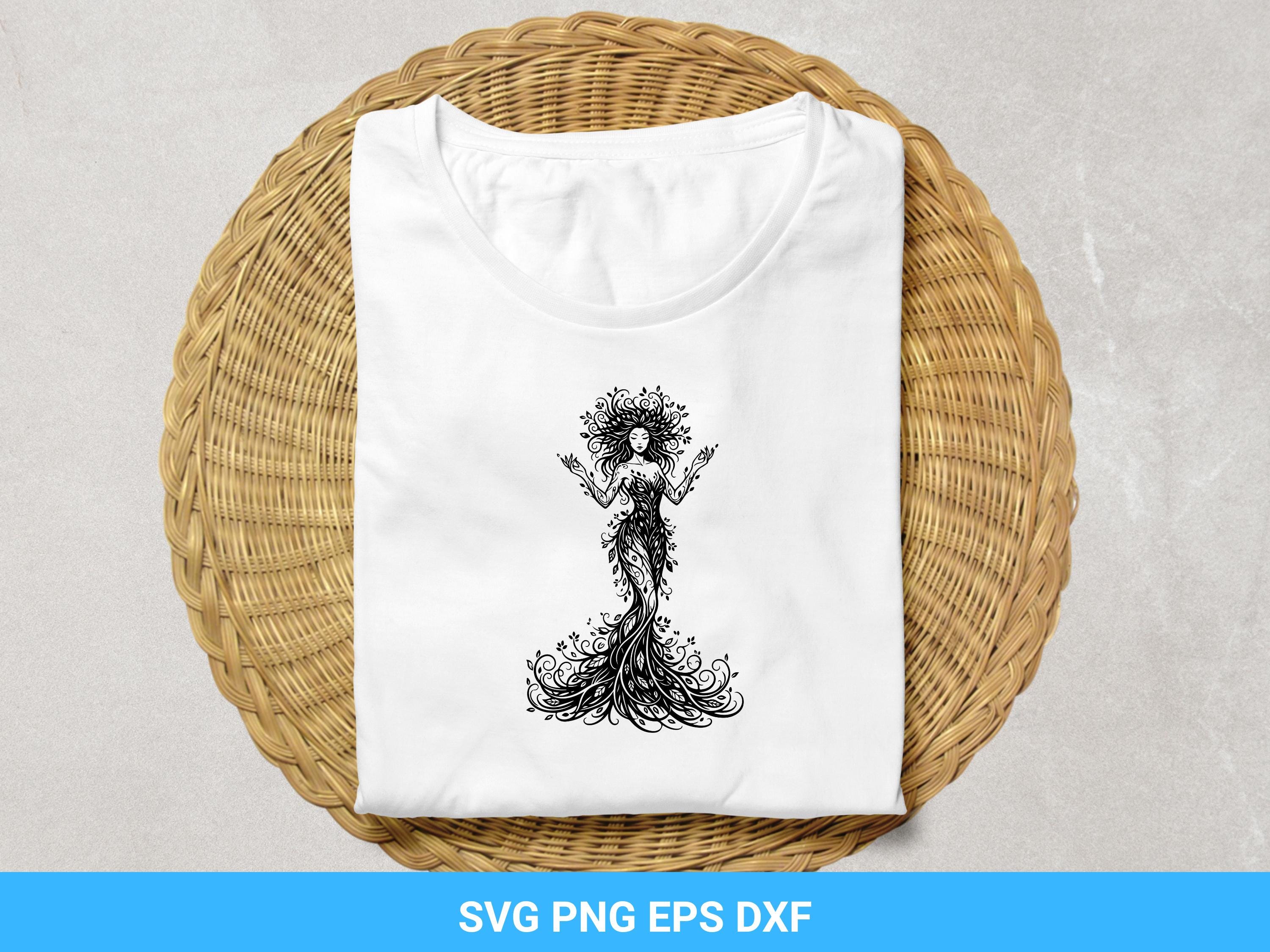 Ethereal Dryad SVG: Forest Spirit, Nymph Tattoo Design (digital ...