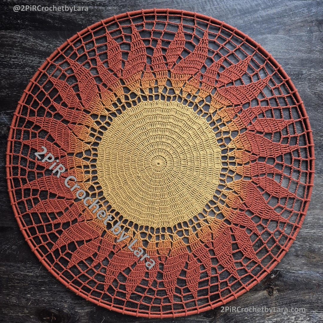 The Sun Mandala Crochet Pattern PDF, 60cm 24in Wall Hanging, Diagram ...
