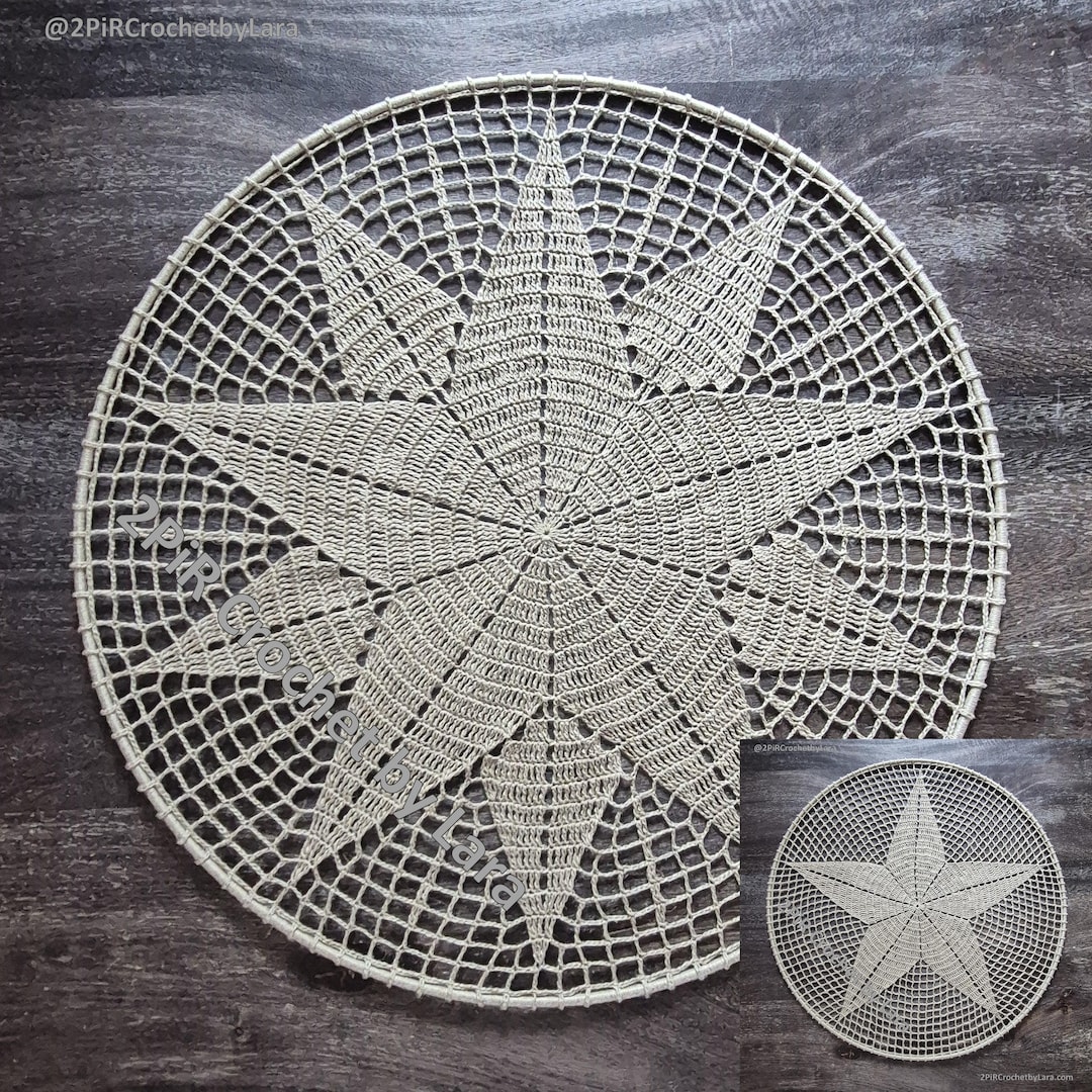 The Star Mandala 2-in-1 Crochet Pattern PDF, 60cm 24in Wall Hanging ...