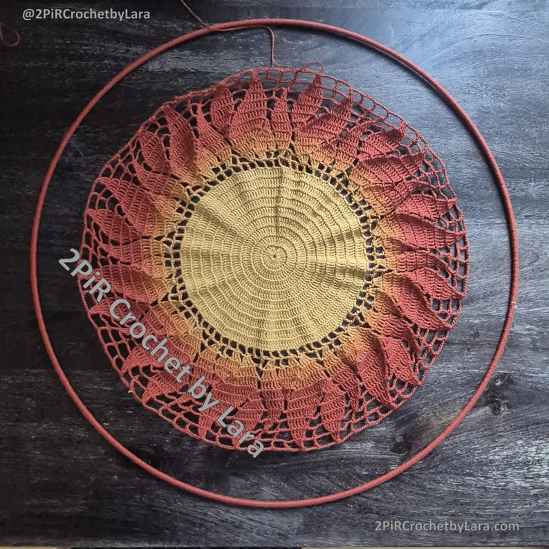 The Sun Mandala Crochet Pattern PDF, 60cm 24in Wall Hanging, Diagram ...