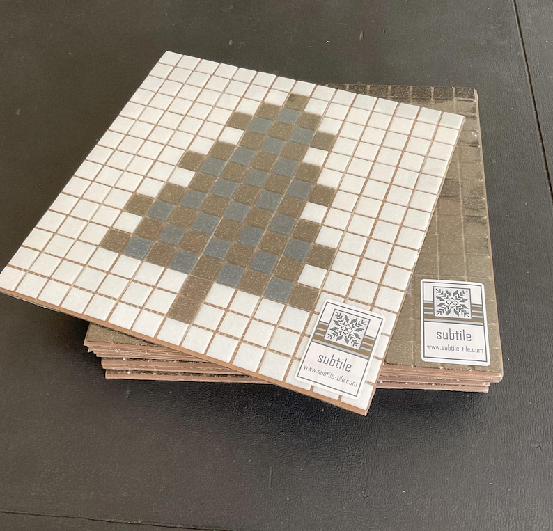 White Mosaic Tile Sheet, Back-mounted, 12 7/8" - Etsy