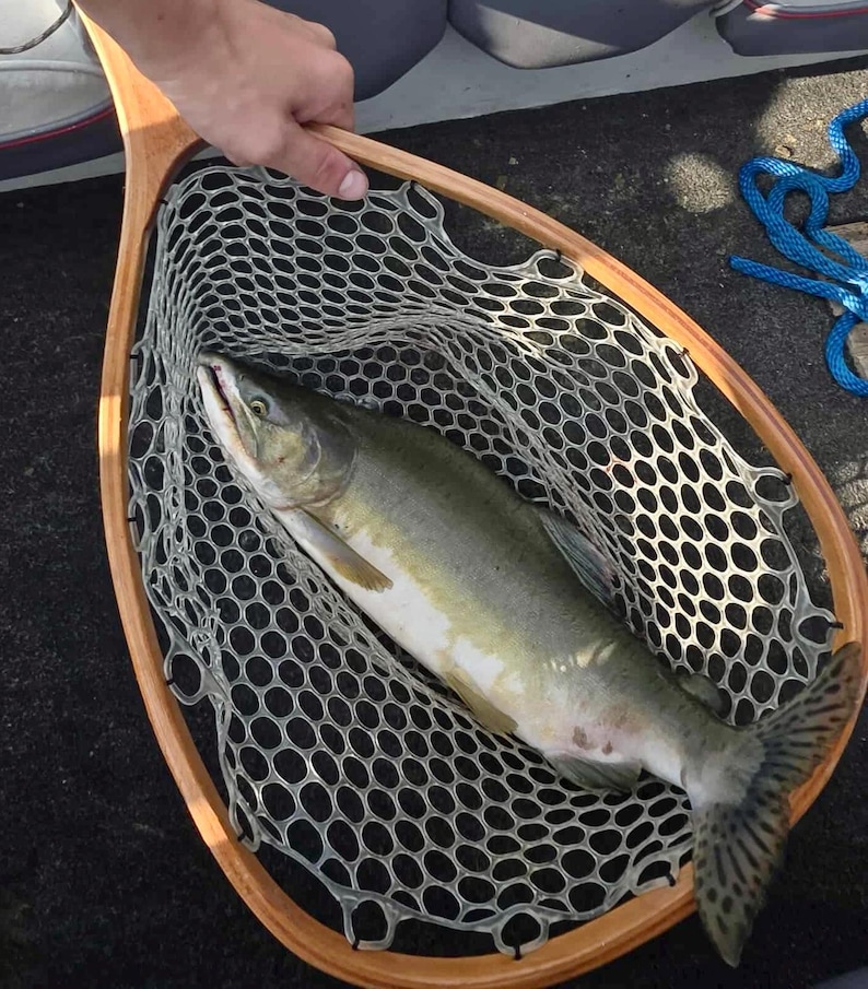 Handcrafted Walnut & Cherry Wood Fishing Landing Net: Custom Angler ...