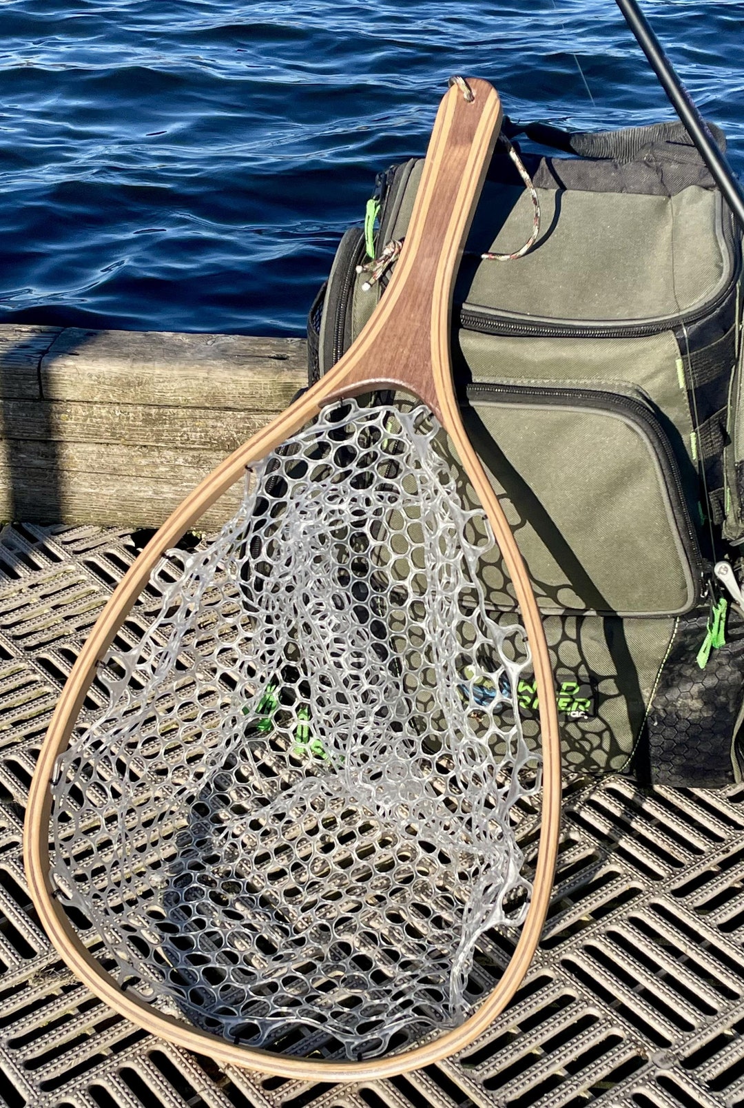 Handcrafted Walnut & Cherry Wood Fishing Net Custom Landing Net Fishing ...