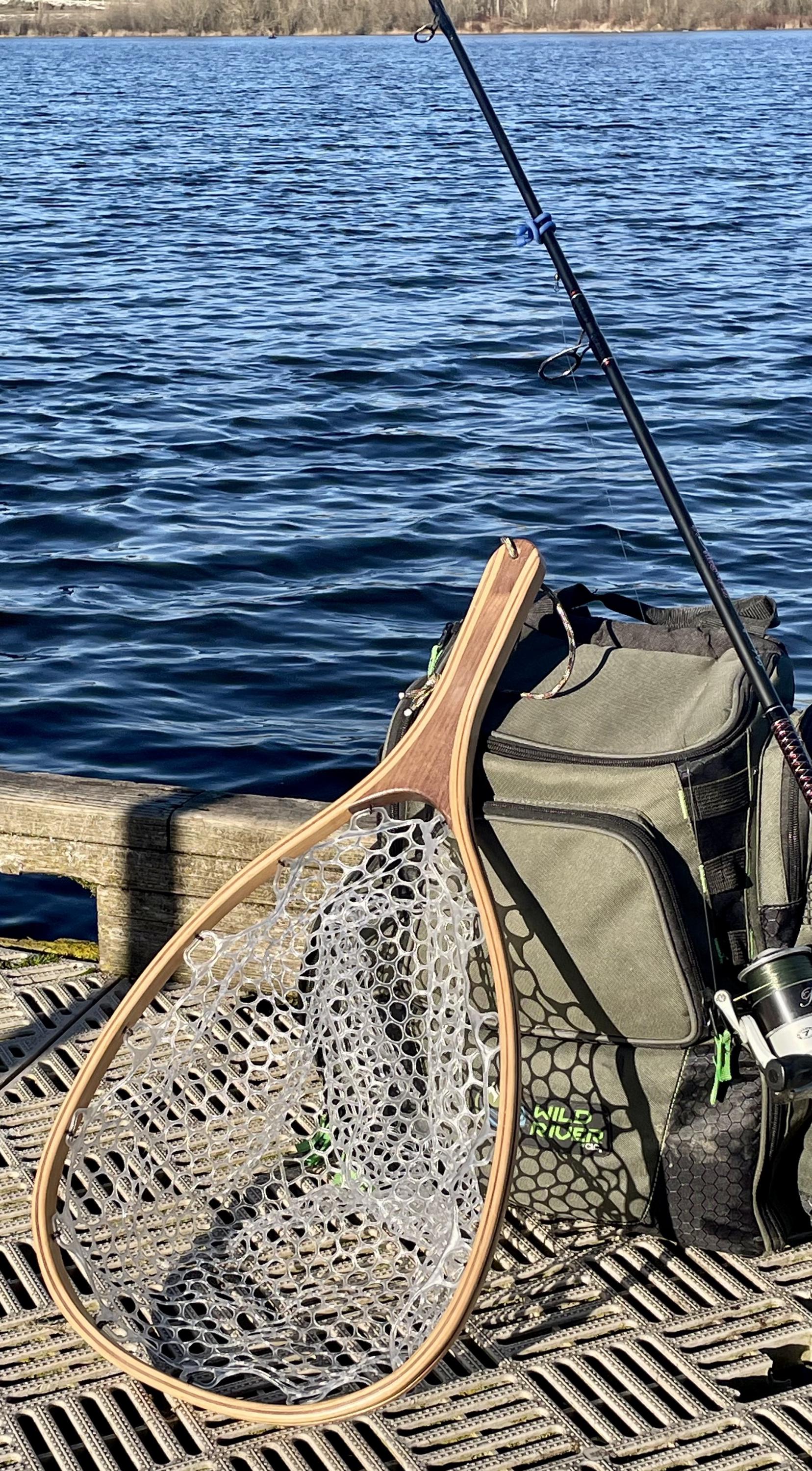 Handcrafted Walnut & Cherry Wood Fishing Landing Net: Custom Angler ...