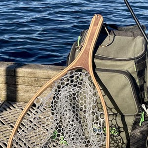 Handcrafted Walnut & Cherry Wood Fishing Landing Net: Custom Angler ...