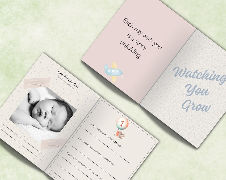 Personalized Baby Memory Book & Photo Album: First Year Keepsake - Etsy