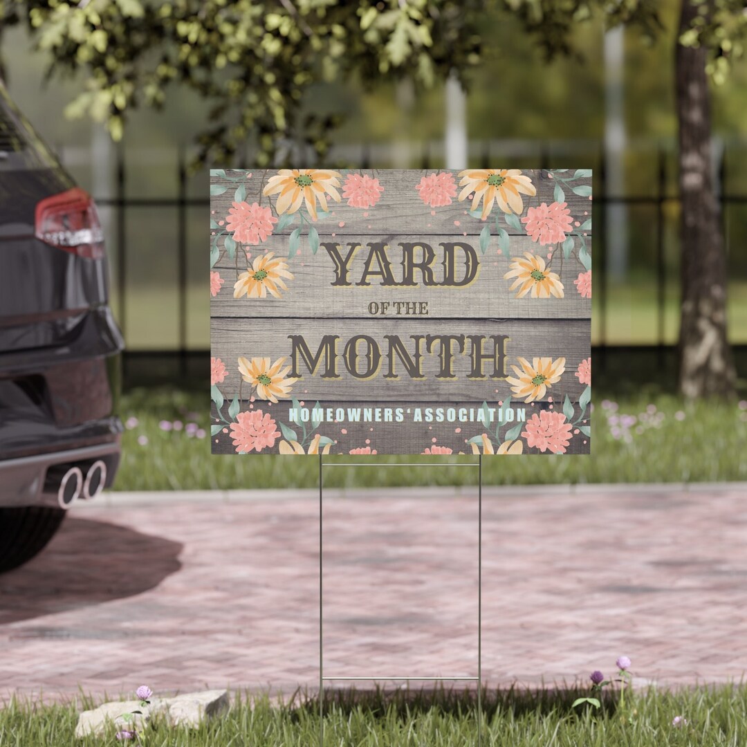 Garden Decor Yard Sign Outdoor Yard of the Month Sign Custom Yard of ...