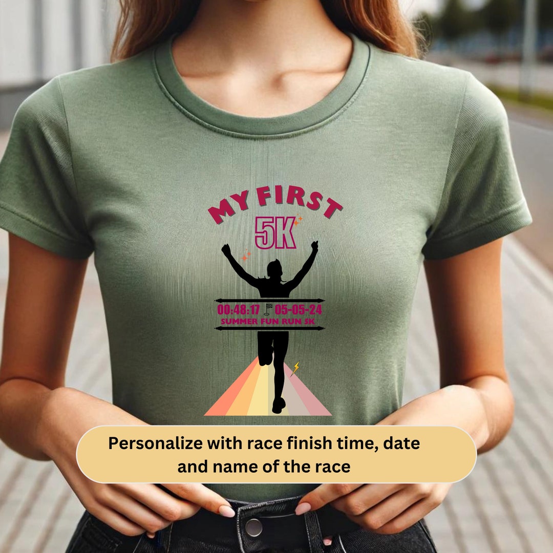 5k Runner Woman Shirt, My First 5K, Personalized 5K Shirt, Custom ...
