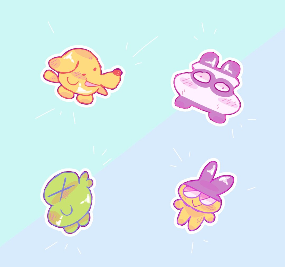 Tamagotchi Assorted Stickers || 4 Pack Holographic Stickers - Etsy