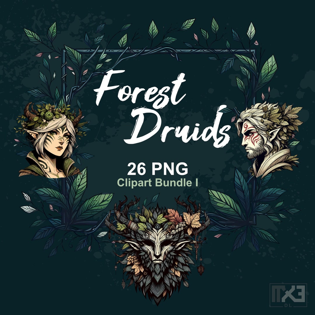 Forest Druids PNG Clipart: Celtic Mystic Nature Art (digital Download ...