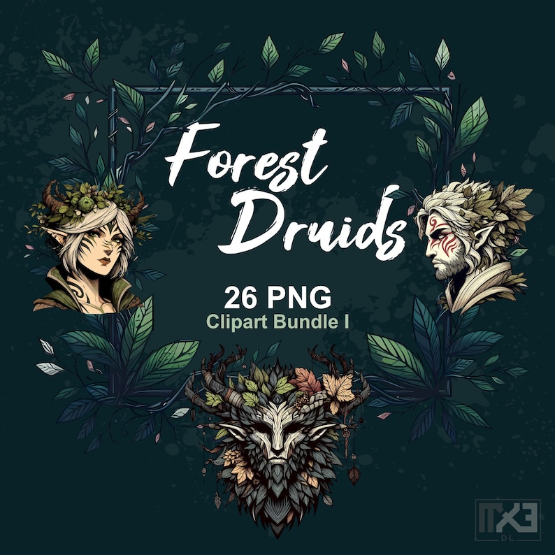 Forest Druids PNG Clipart: Celtic Mystic Nature Art (digital Download ...