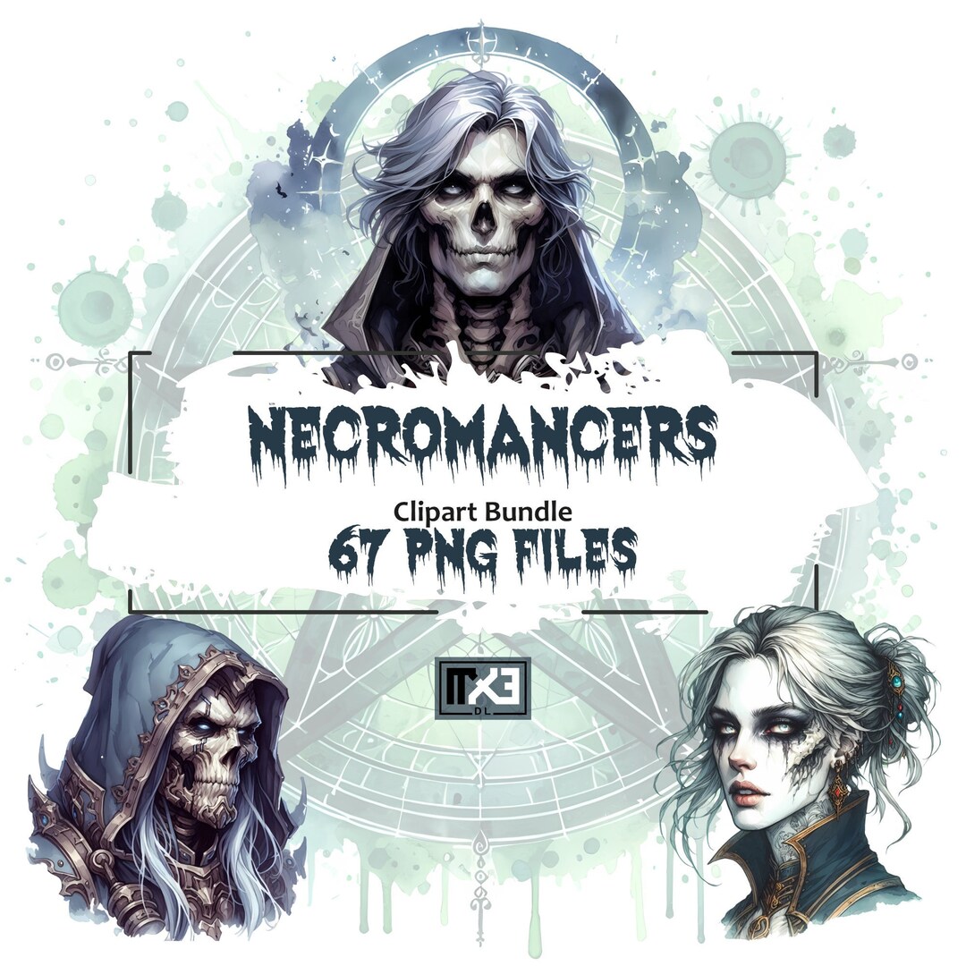 Necromancer Dark Magic Undead PNG Clipart Bundle for Witchcraft ...