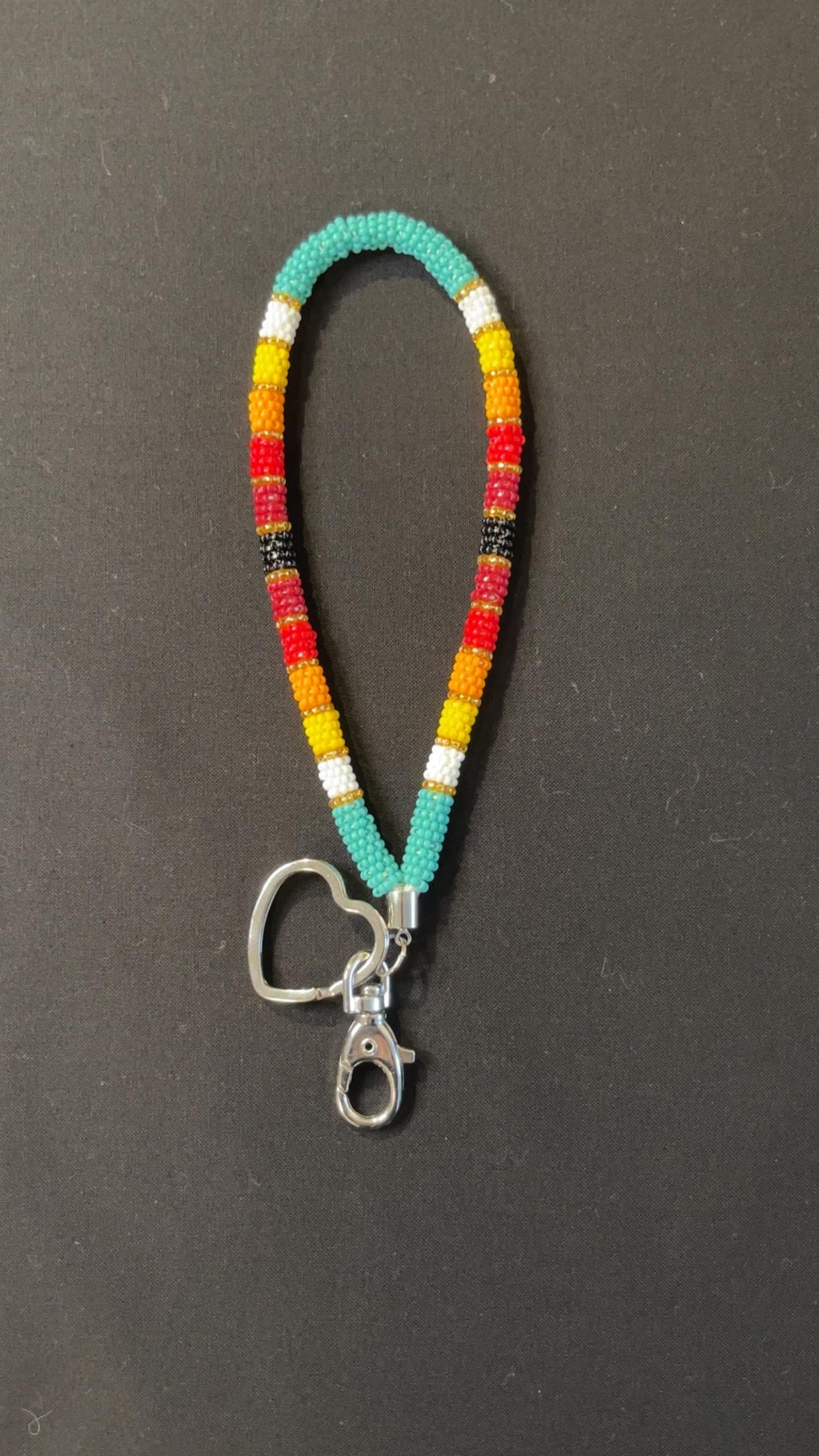 Native American Beaded Key Ring Wristlet With Lobster Clasp. - Etsy