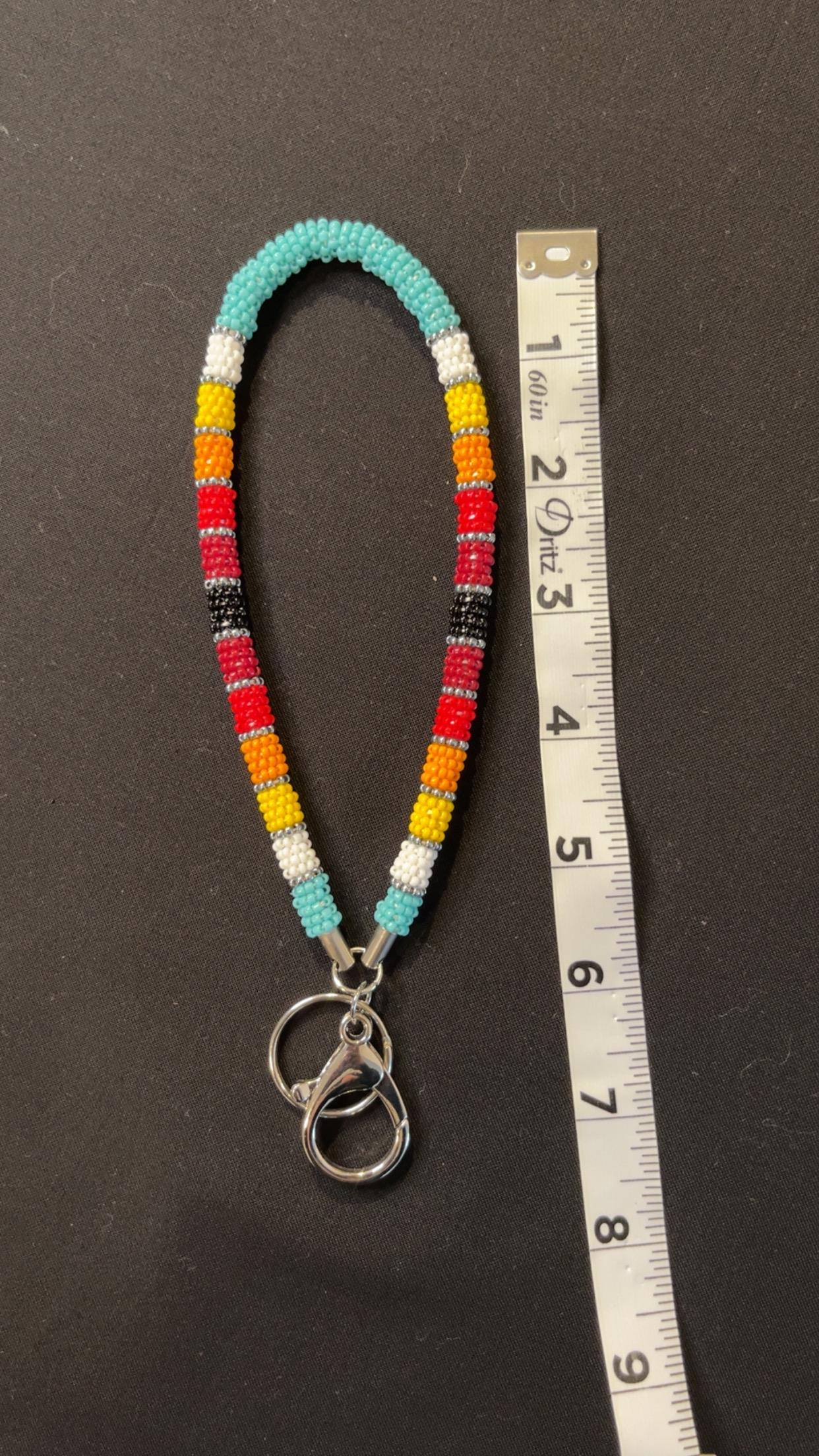 Native American Beaded Key Ring Wristlet With Lobster Clasp. - Etsy