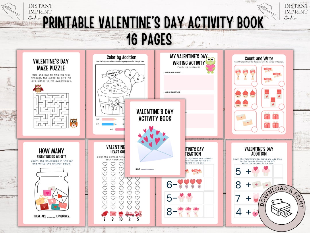 Printable Valentine's Day Kid's Activities, Valentine's Day Bundle ...