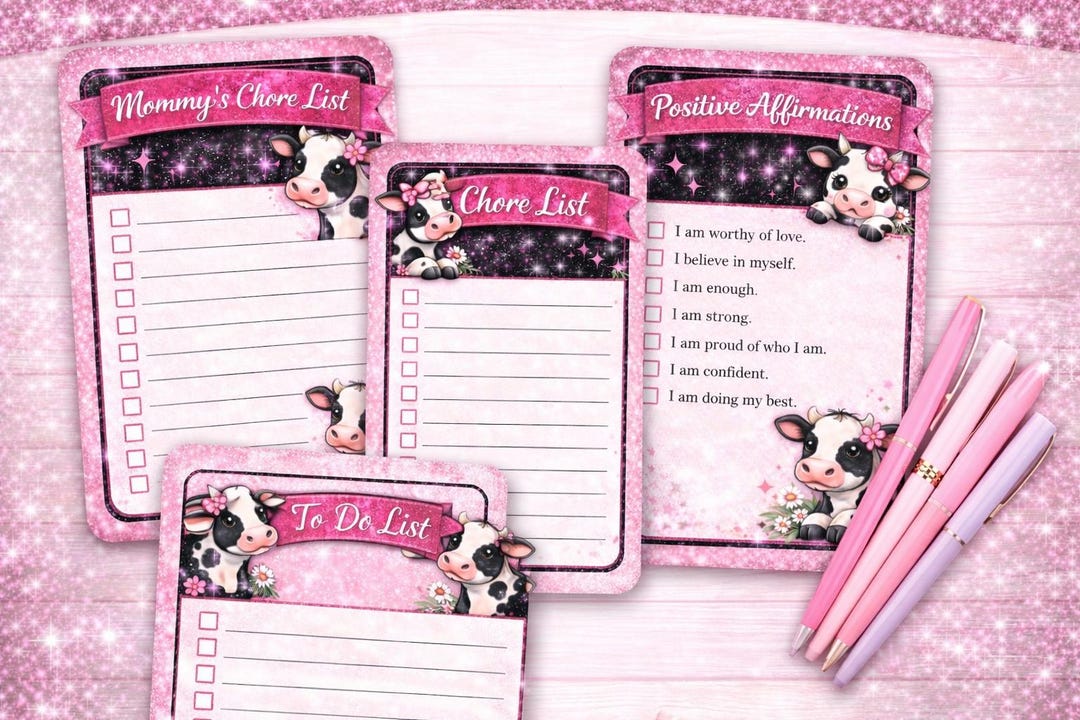 Cow Printable Planner Bundle | to Do Lists, Chore Charts & Positive ...