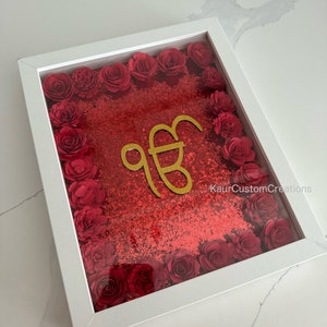 Ik Onkar Gurbani Punjabi Sikh Handmade Flower Shadowbox, Unique Modern ...