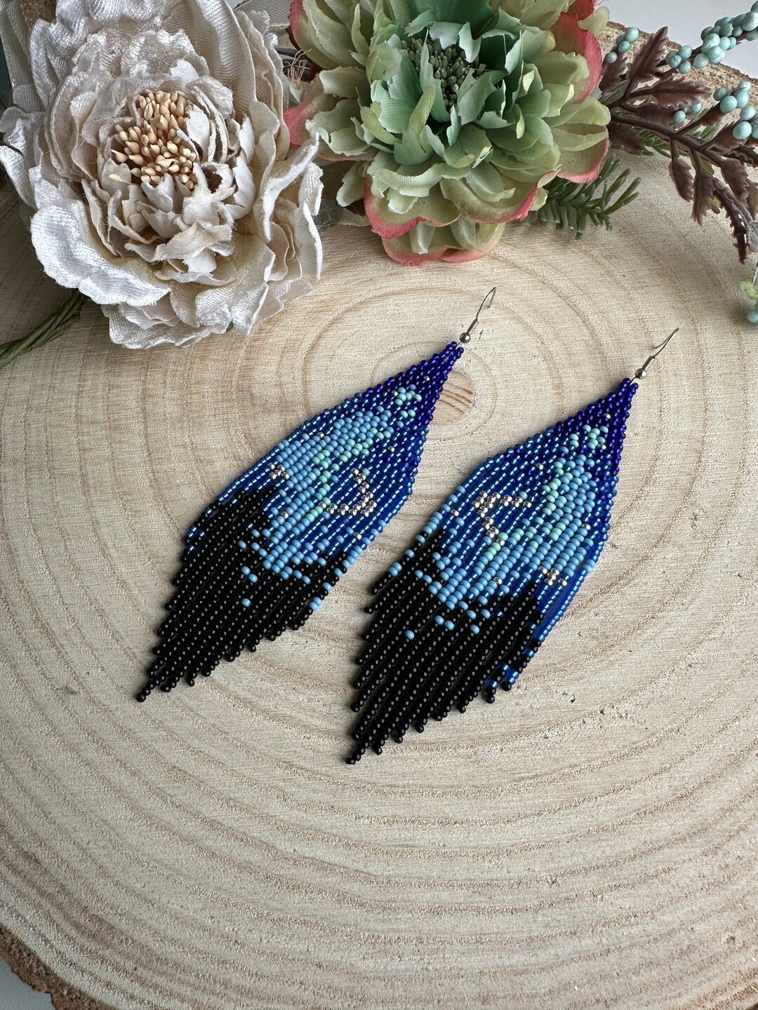 Bead Earrings Forest Fringe Dangle Earrings Forest Earrings Nature ...