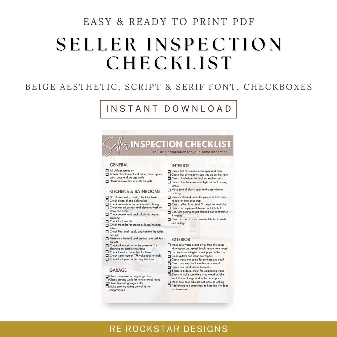 Seller Inspection Checklist - to Use in Preparation for a Home ...