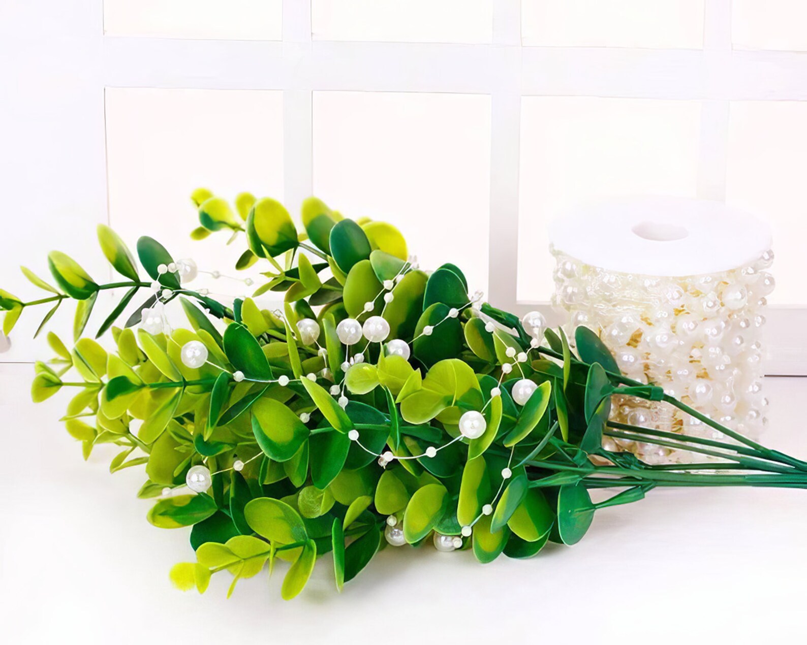 Floating Red Heart Beads String Chain Vase Decoration Wedding Table ...