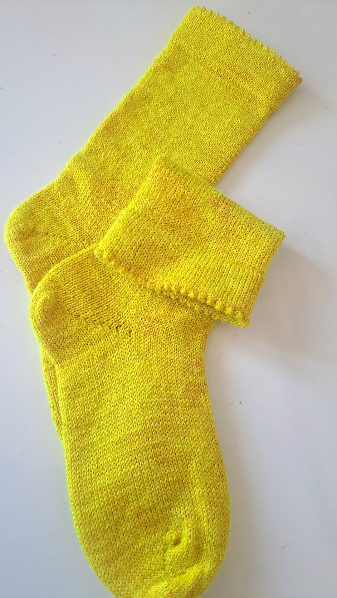 Artisan Simply Shetland Wool Socks With Picot Edged Cuff: Hand Dyed ...