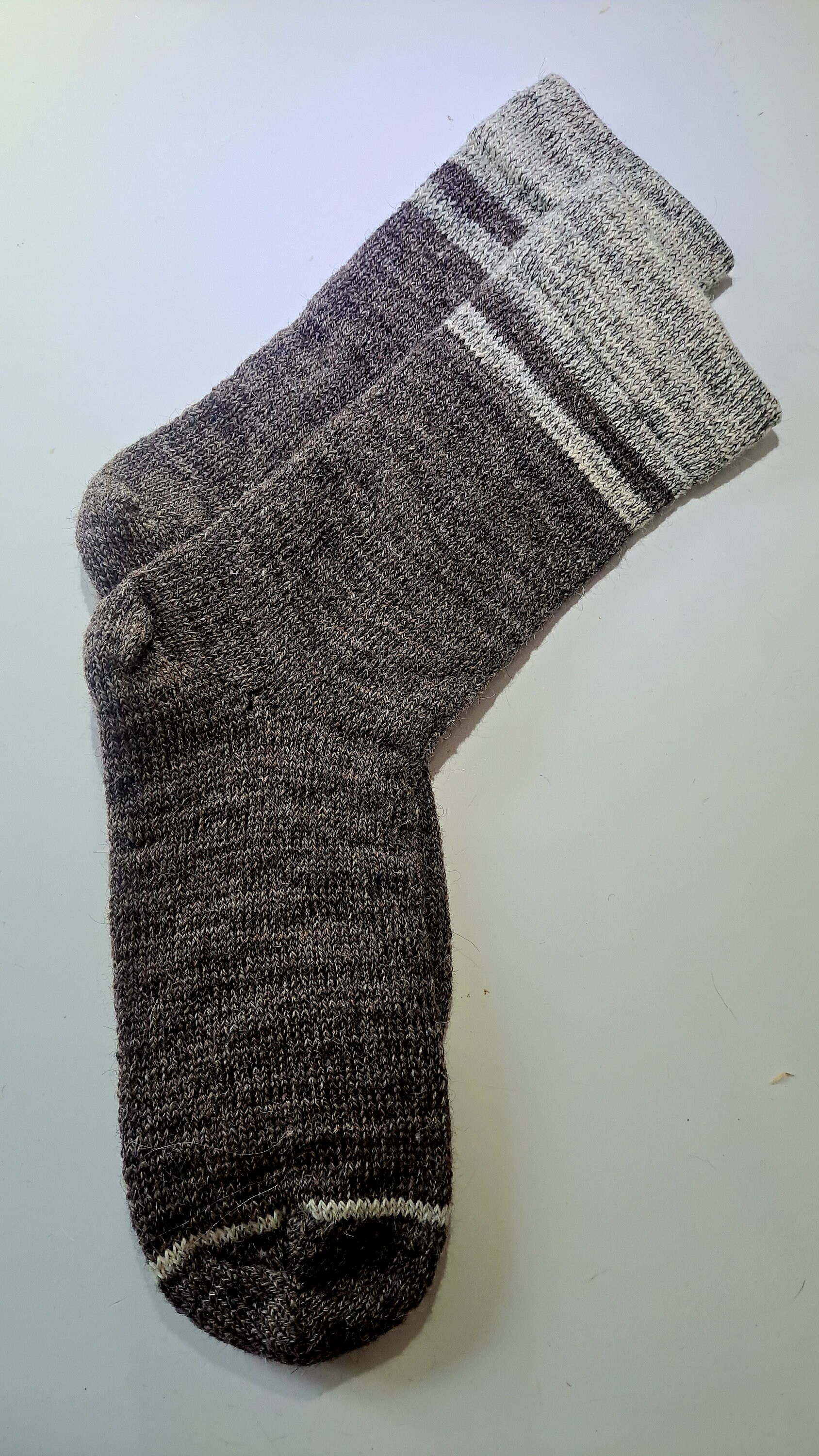 Shetland Wool Artisan Crewe Socks: Natural Pewter Gray With Light ...