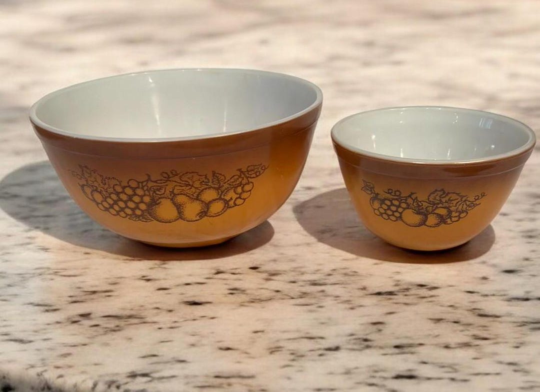 Set of Two Pyrex Old Orchard Pattern Mixing Bowls - Etsy