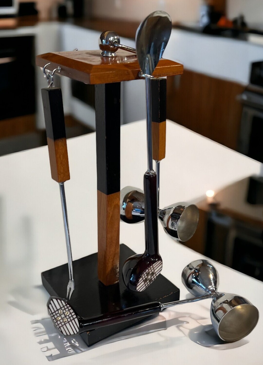 Vintage Barware Set and Stand - Etsy