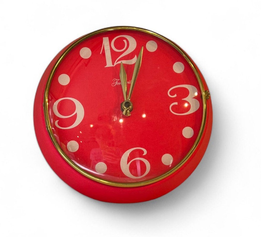 Mid-century Modern Forestville Wall Clock-bright Pink-in Excellent ...