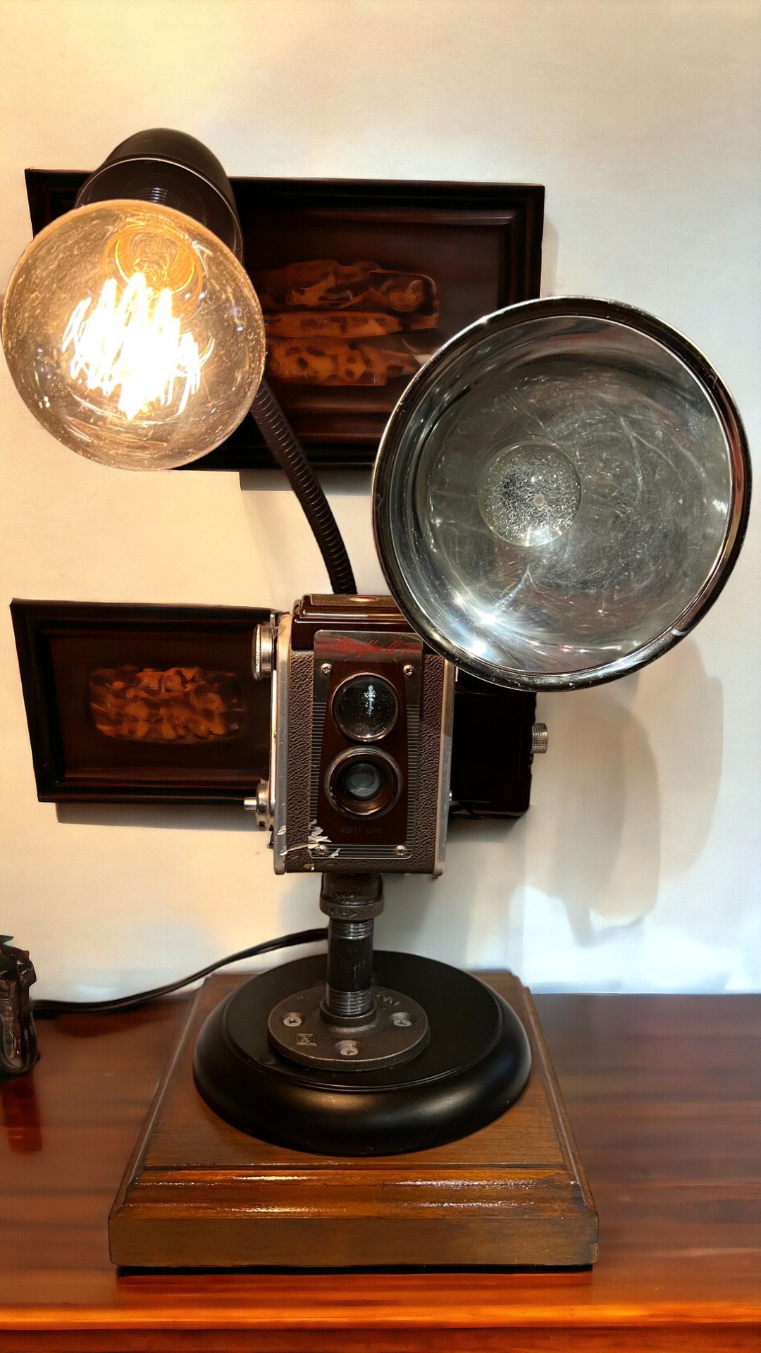 Unique Vintage Camera Desk Lamp Handcrafted One-of-a-kind Piece - Etsy